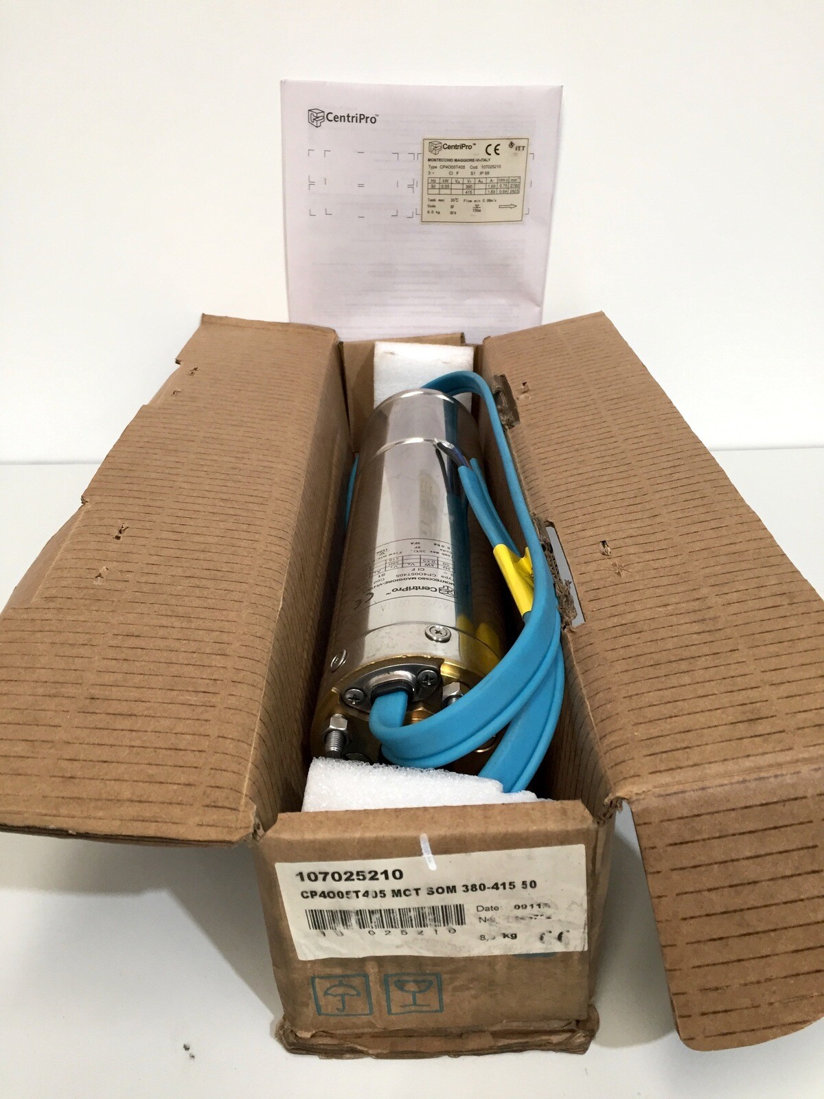 CentriPro 107025210 CP4O05T405 Submersible Pump Motor 4" 3Ph 0.55kW 380 ...