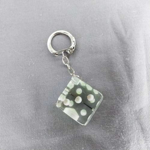 Dice Die 7/8" Square Plastic Keychain Key Chain FOB Made in Hong Kong ...
