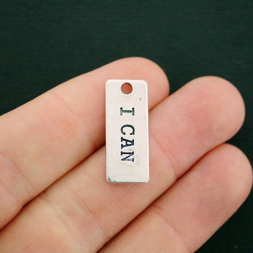 8 I Can Charms Antique Silver Tone 2 Sided - SC5767 | eBay