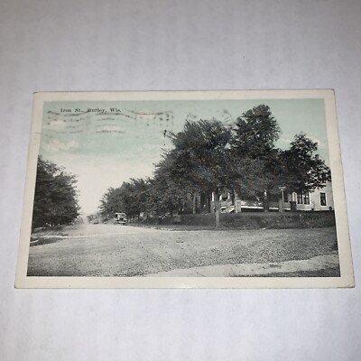 Vintage Postcard 1929 Iron Street Hurley Wisconsin Cars Houses Trees | eBay