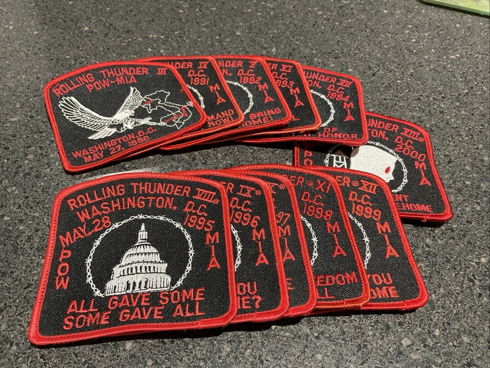 1990 - 2000 11 Total Patches Official Rolling Thunder Patch | eBay