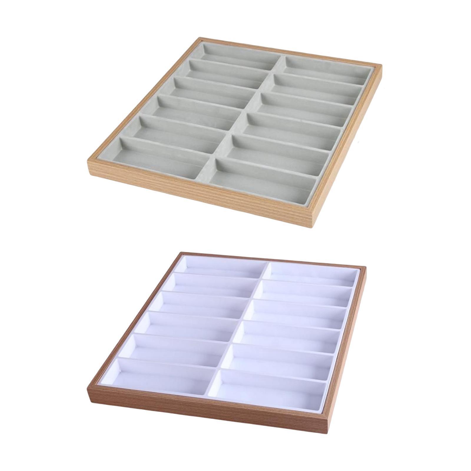 Eyeglasses Display Case Velvet Lining Eyewear Show Holder Sunglass Tray ...