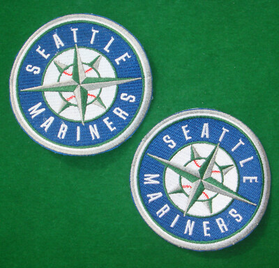 LOTS 2pcs Seattle Mariners Iron On Embroidered Badge Patch Applique 3.5 ...