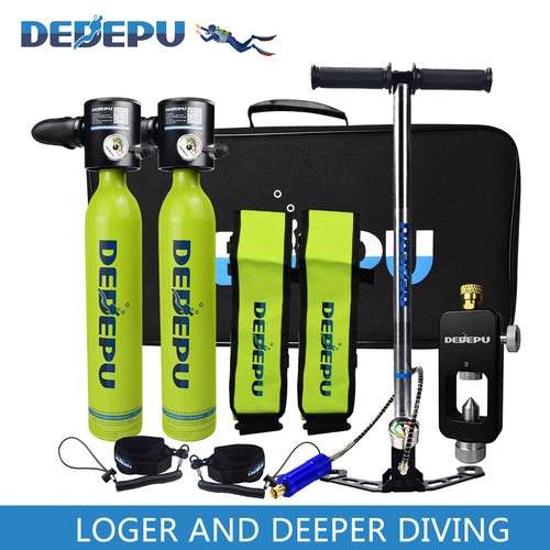 Mini Scuba Diving Case Kit 0.5L Oxygen Tank Pump Equipment Underwater ...