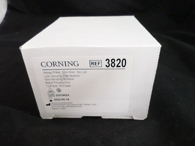 CORNING Plastic 384 Well Black Low Volume Flat Bottom Assay Plate No ...