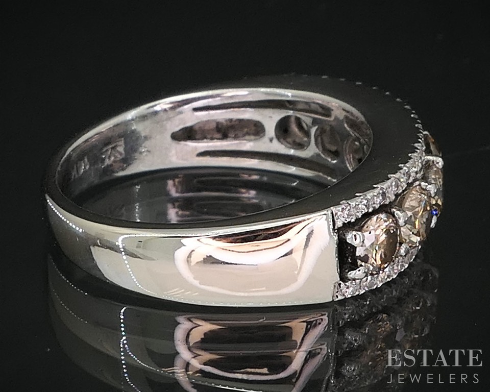 14k Vanilla Gold LeVian Natural .80ctw Chocolate & Vanilla Diamond Ring ...