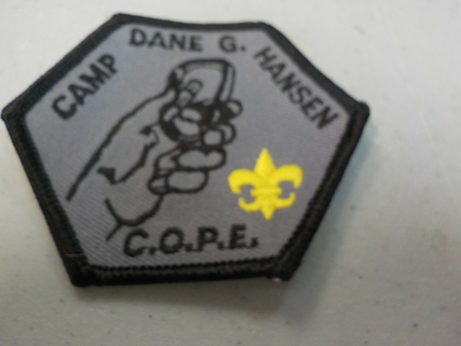 Camp Dane Hansen, COPE patch, black border,yellow fdl | eBay