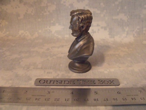 NEW! Abraham Lincoln - Mini Bust / Statue : NEW IN BOX 3" High / BRONZE ...