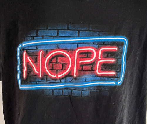 Graphics Neon NOPE Novelty Funny Tshirt Black Size Large | eBay