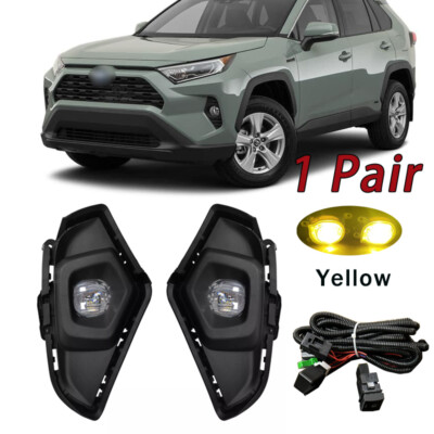1 Pair LED Yellow Fog Lights For 2019-2024 Toyota Rav4 w/ Wiring ...