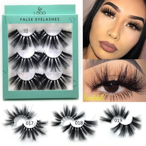 Long Dramatic Eyelashes Extension 3D Soft Mink Hair False Eyelashes ...