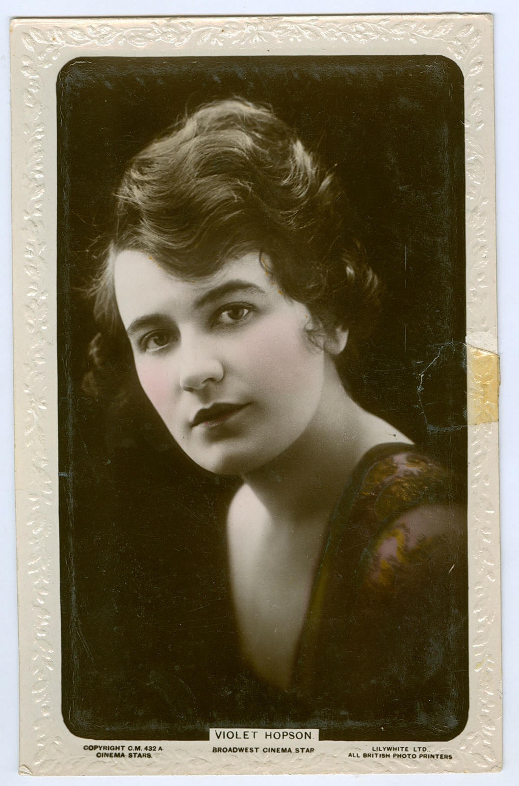 Silent Movie Actress Violet Hopson Embossed Lilywhite RPPC Photo ...