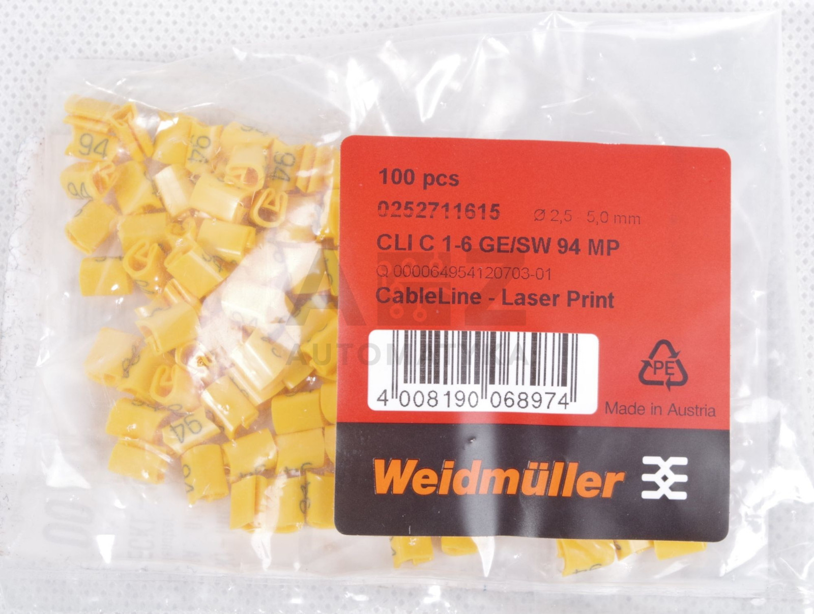 WEIDMULLER CLI C 1-6 GE/SW 94 MP CableLine, Conductor and cable markers ...