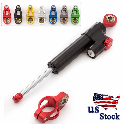Motorcycle Universal CNC Adjustable Steering Damper Stabilizer Safety ...