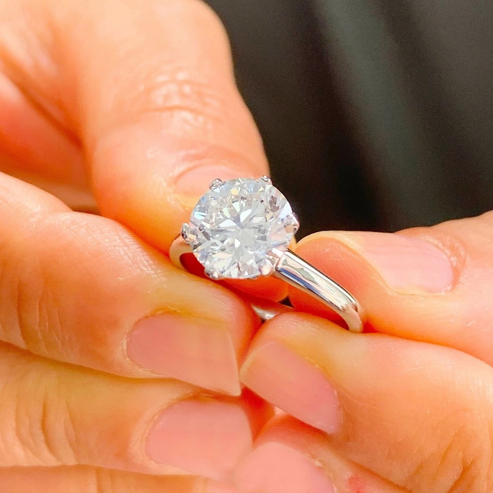 Certified Natural 2ct H/VS1 Round White Diamond 14K White Gold ...