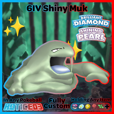 Shiny MUK 6IV Pokemon Brilliant Diamond and Shining Pearl lv100 +EVs | eBay