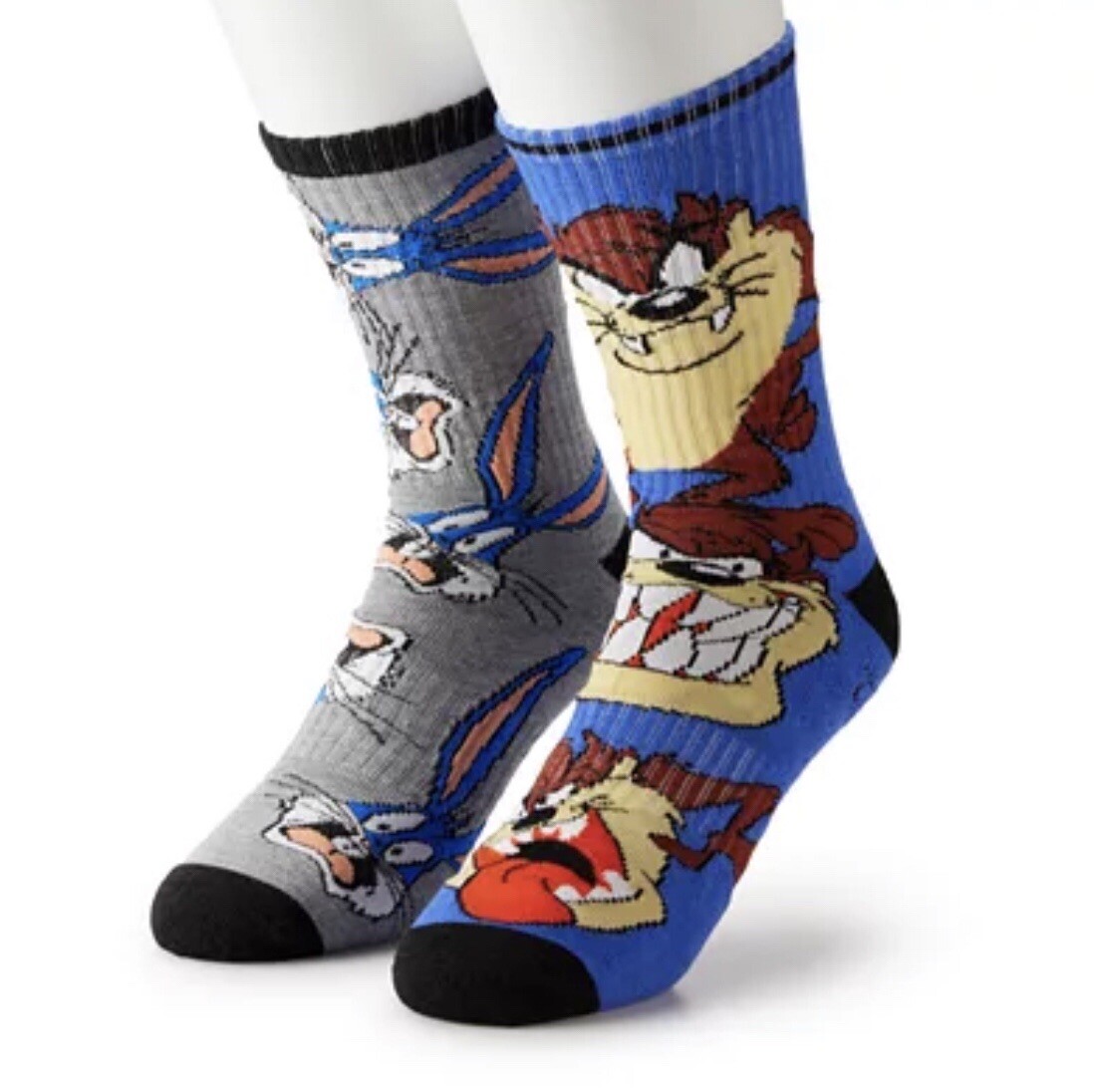 Looney Tunes Socks 2-pack Men’s Novelty Crew Length Taz Bugs Bunny | eBay