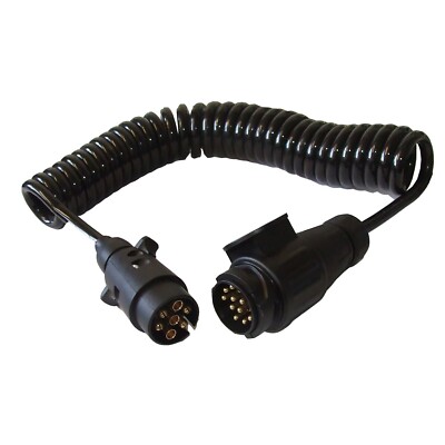 Trailer Suzi Lead Extension Curly Cable 2.5m Long 7 Pin Male - 13 Pin ...