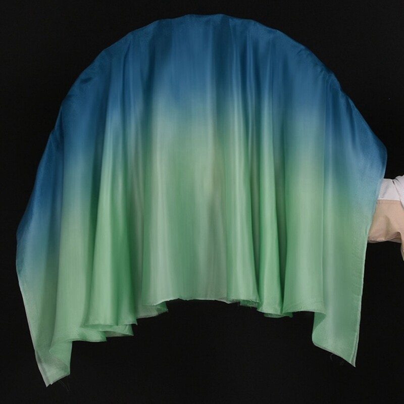 2X(1Pair Adults Classical Dance Fan Flowy Hand Dye Foldable Dance ...