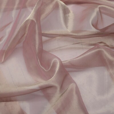 Pink Silver Metallic Silk Organza w/green lines, 44" Wide, By The Yard ...