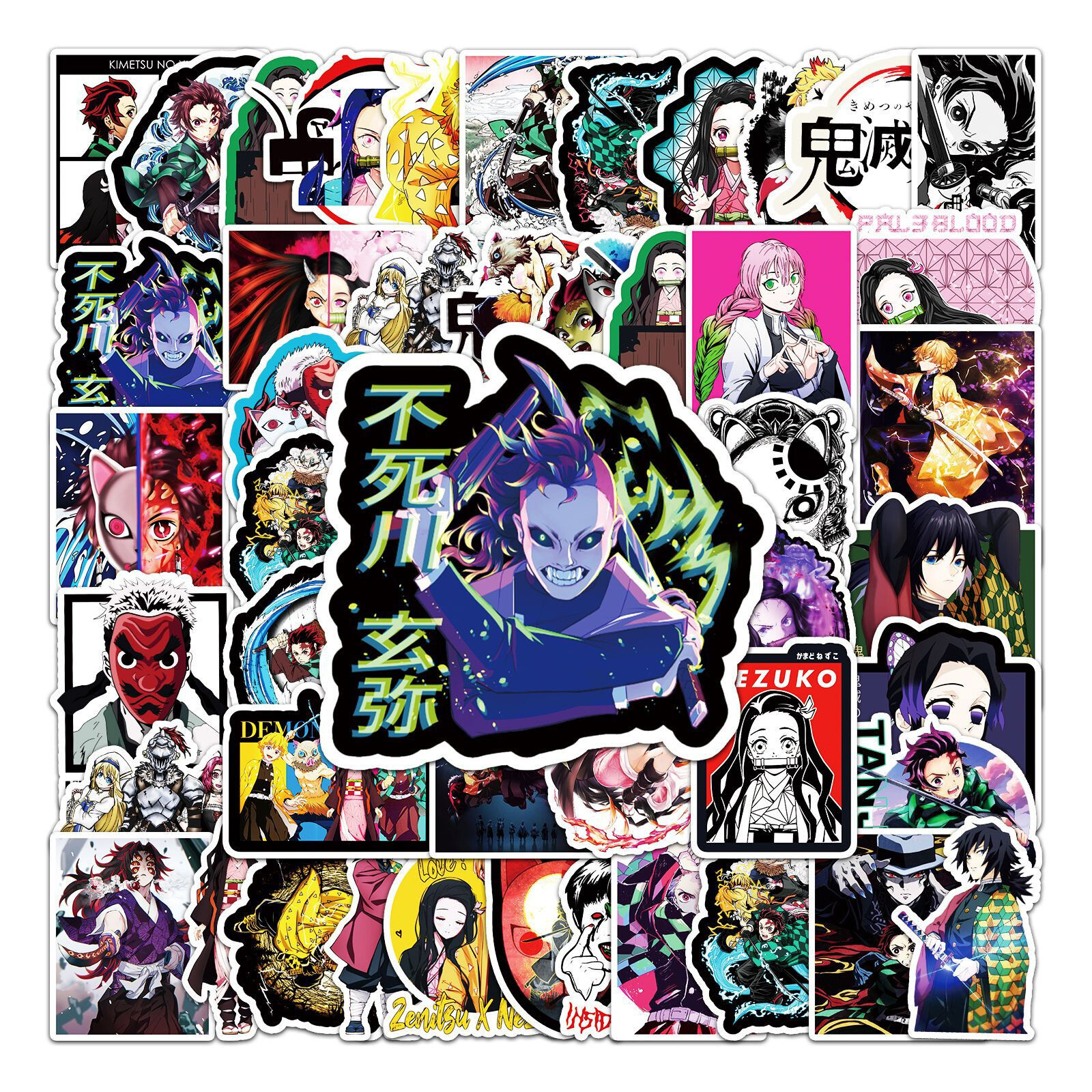 52Pcs/Set Anime Demon Slayer Graffiti Stickers Waterproof Stickers For ...