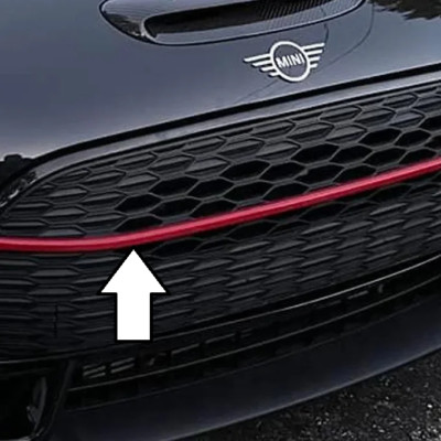 Mini F54 Clubman JCW Red Gloss Front Grille Strip Cover, Cooper S (2020 ...