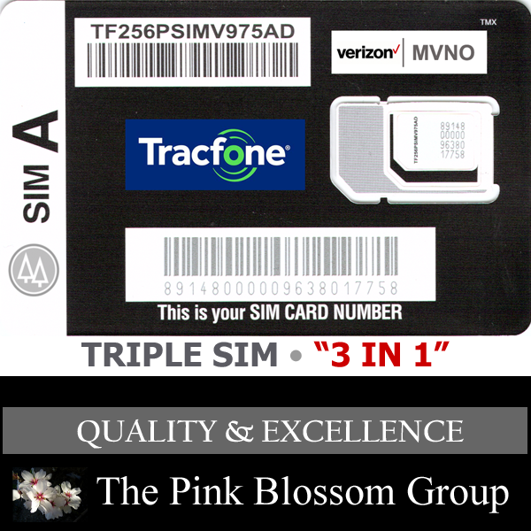 TRACFONE Triple SIM Card "3 in 1" NANO • CDMA 4GLTE Verizon MVNO • VZW ...