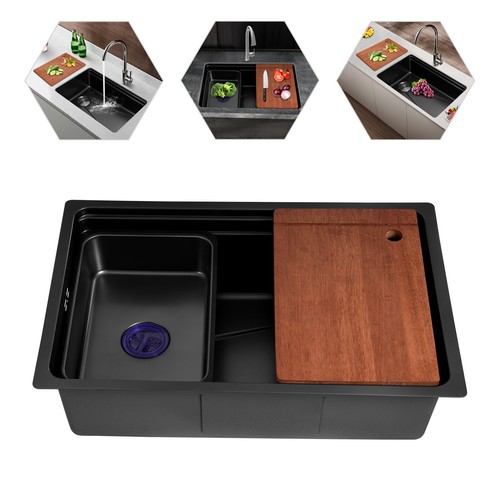 Durable Kitchen Sink Double Basin Stainless Steel Sink Bowl W/ Chopping ...