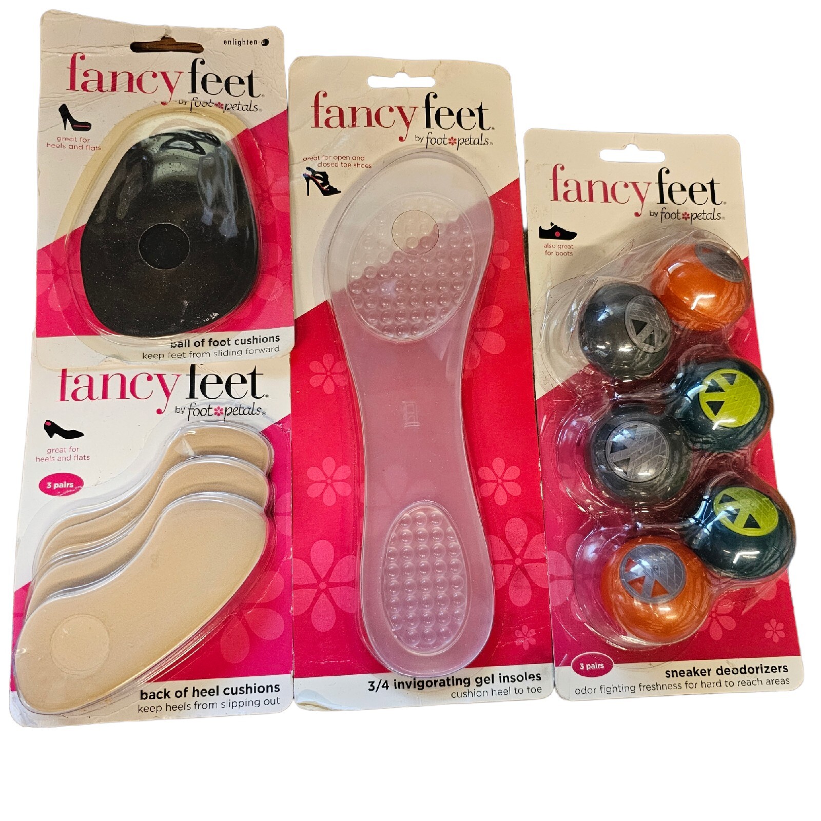 Fancy Feet Womens Gel Insoles HEEL Cushion Ball Of Foot Deodorizers | eBay