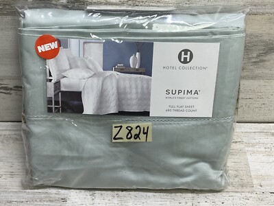 Hotel Collection 680 TC 100% Supima Cotton Full Flat Sheet Lagoon Green ...