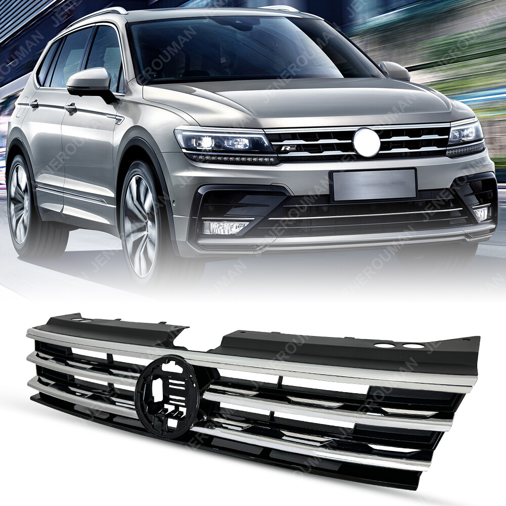Chromed Grille Front Bumper Upper Grill for 2018-2021 Volkswagen Tiguan ...