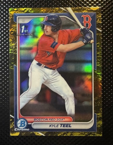 2024 Bowman Chrome 1st Kyle Teel Yellow Lunar Crater /75 RED SOX | eBay