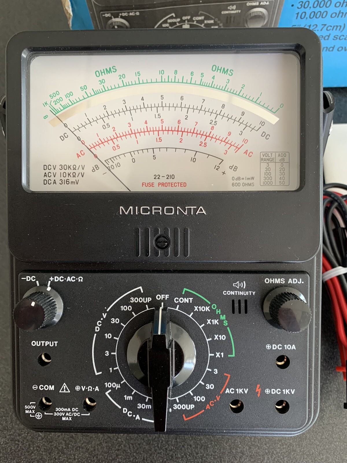 Micronta 21 Range Multitester 22-210 Audible Continuity Leads ...