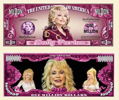 Dolly Parton Million Dollar Bill Play Funny Money Novelty Note + Free ...