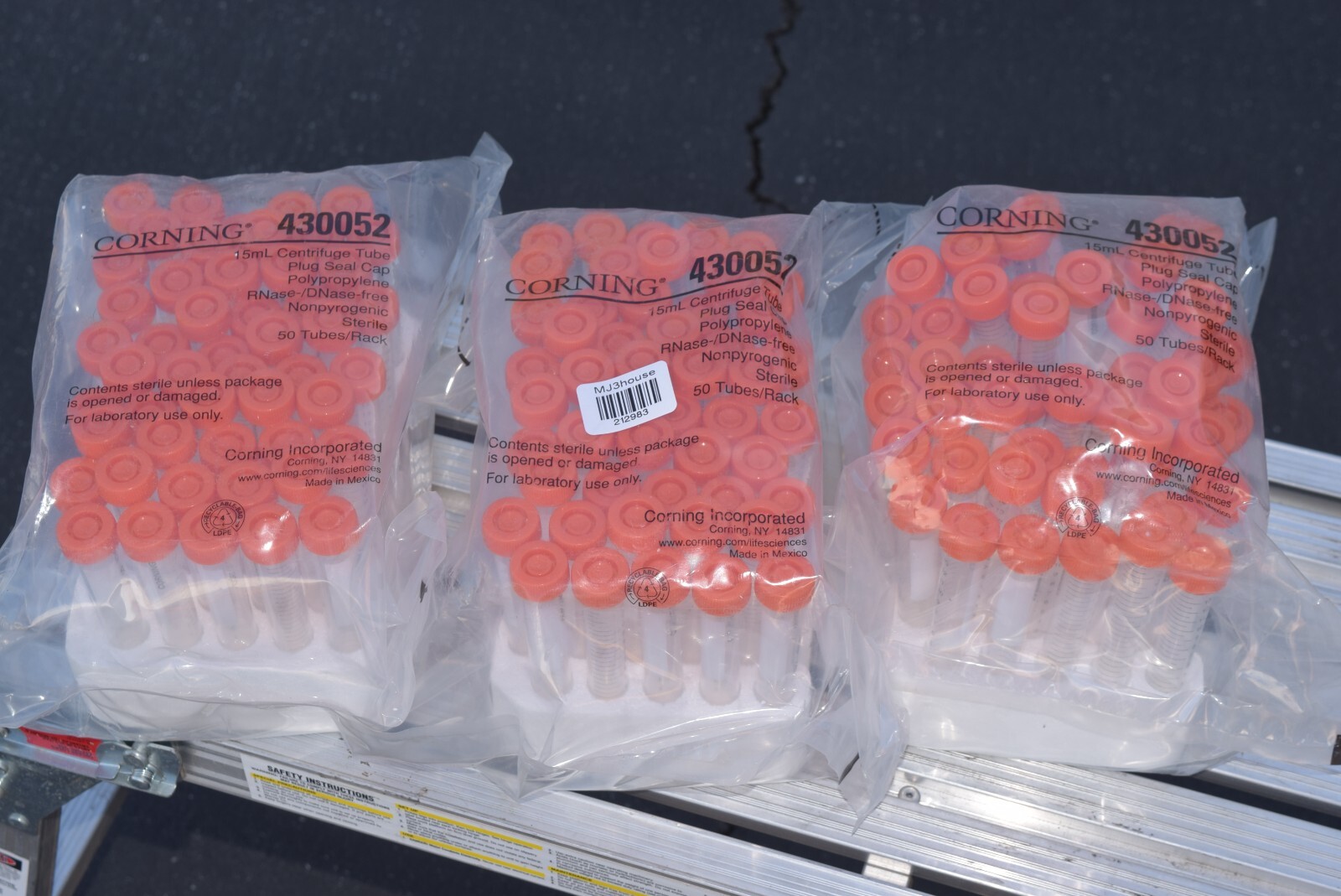 Corning® 430052 15 mL centrifuge tubes 3pkgs 50/ea. #212983-Flo | eBay