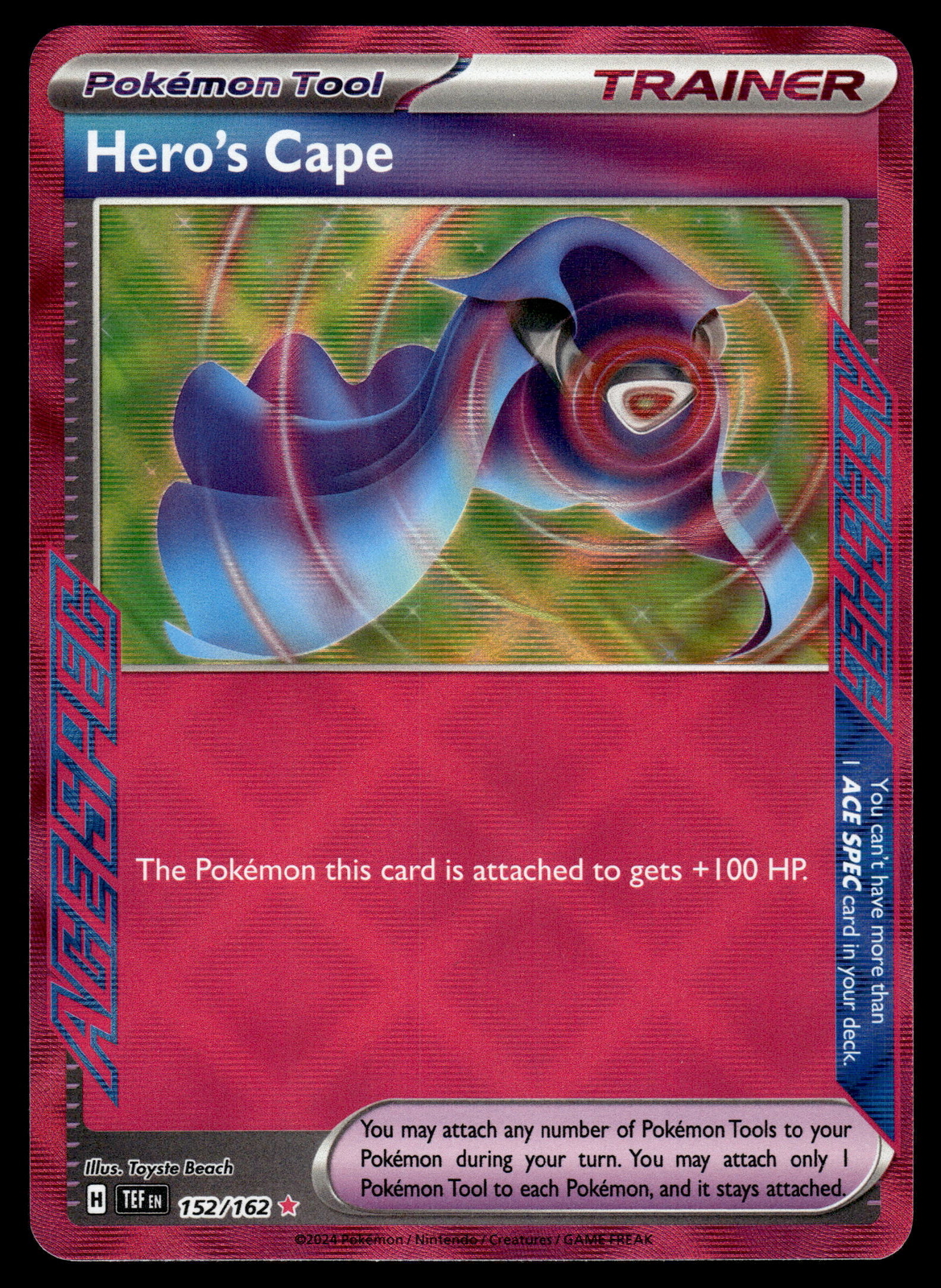 Hero's Cape ACE SPEC NM 152/162 Temporal Forces Pokemon Card | eBay