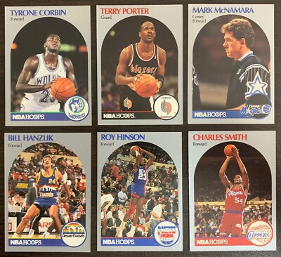 1990 NBA Hoops Assorted Players 6 Card Lot | eBay