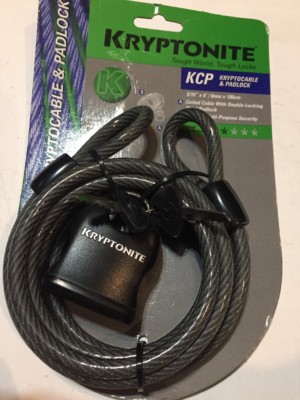 KRYPTONITE MODEL # KCP PADLOCK AND SECURITY CABLE 6 X 8mm NEW IN PKG ...