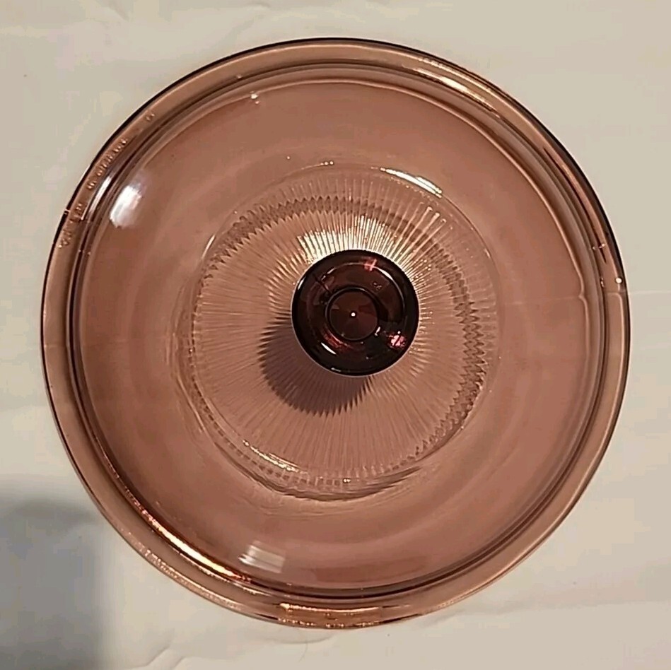 Vision by Corning Cranberry Glass Cookware 6 Piece Set Pyrex Lids USA ...
