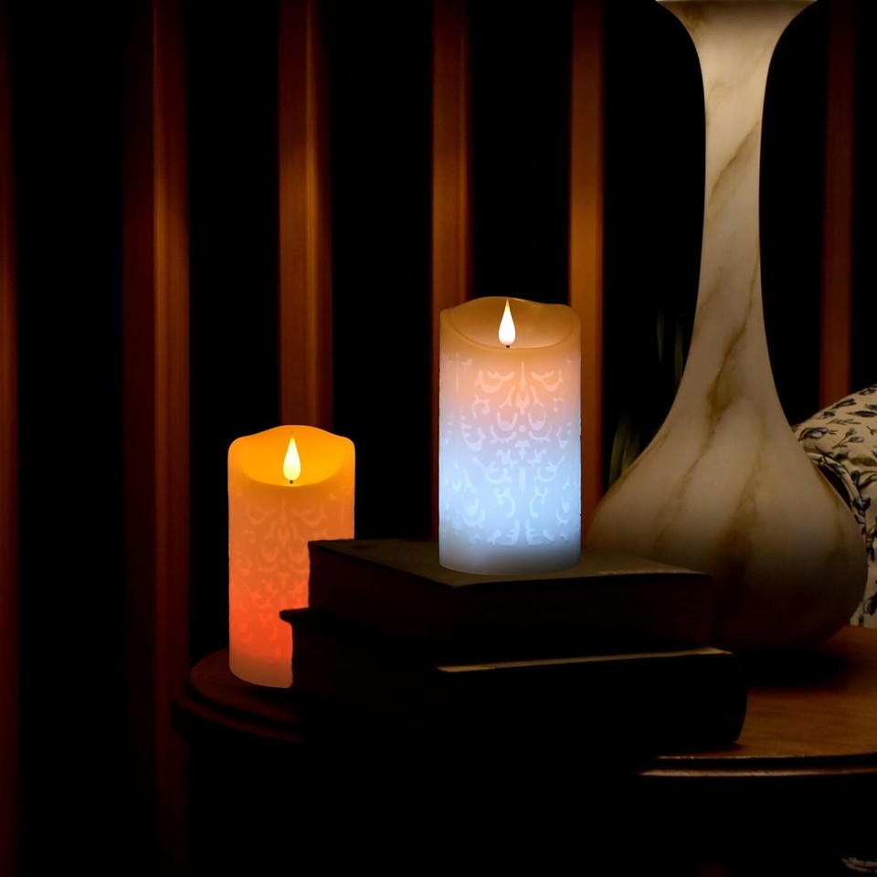 LED Multi-Colored Flameless Candle with Remote Control Timer Flickering ...