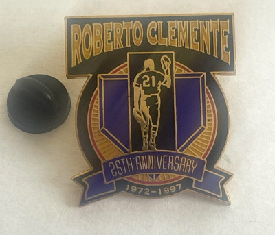 1997 25th Anniversary Roberto Clemente Lapel Pin by Peter David MLB HOF ...