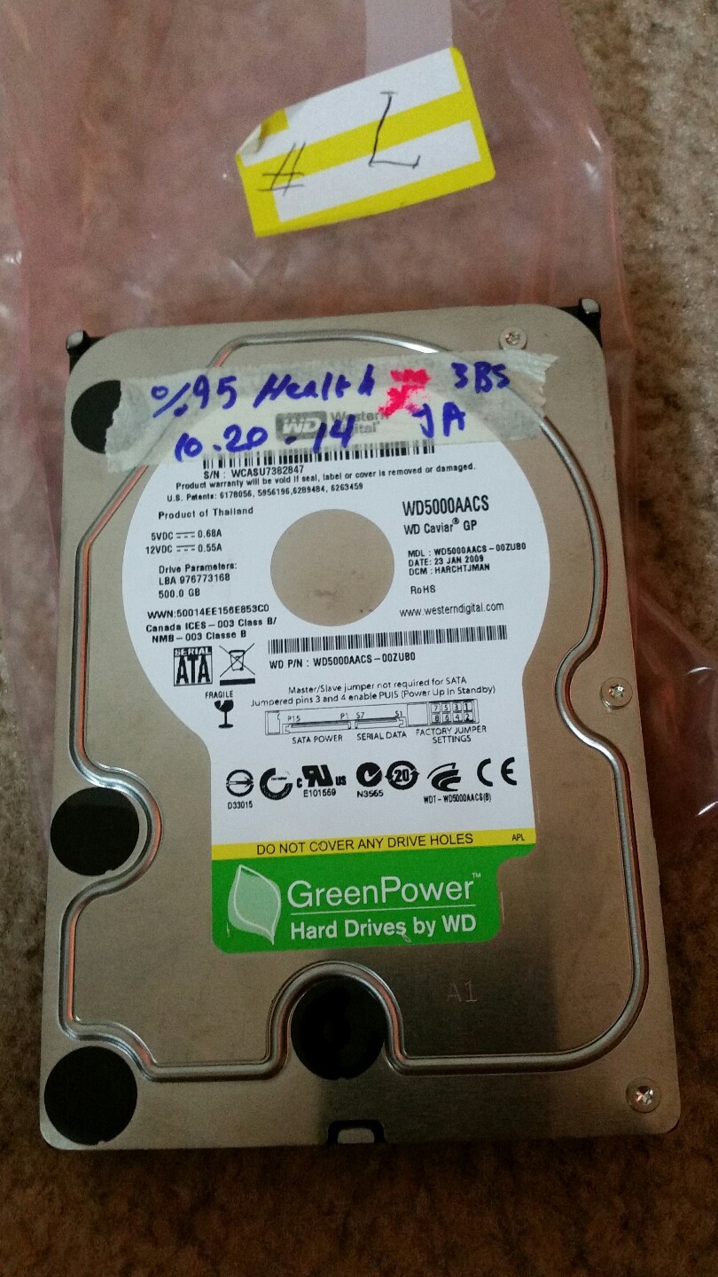 WESTERN DIGITAL SATA 500GB WD5000AACS-00ZUB0, DCM: HARCHTJMAN | eBay