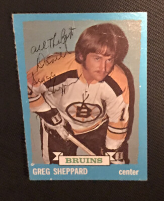 GREG SHEPPARD 1973-74 TOPPS SIGNED AUTOGRAPHED CARD #8 BOSTON BRUINS | eBay
