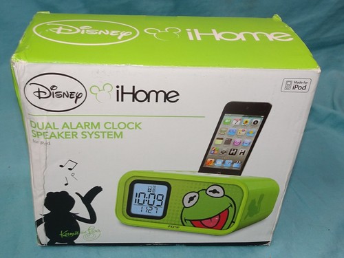 NEW = Disney KERMIT THE FROG iHome dual alarm clock speaker system for ...