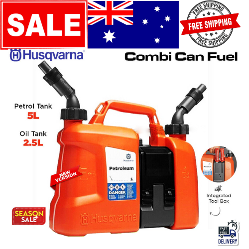 HUSQVARNA COMBI CAN FUEL CAN CHAINSAW FUEL CHAIN OIL REFUEL CARRIER NO ...
