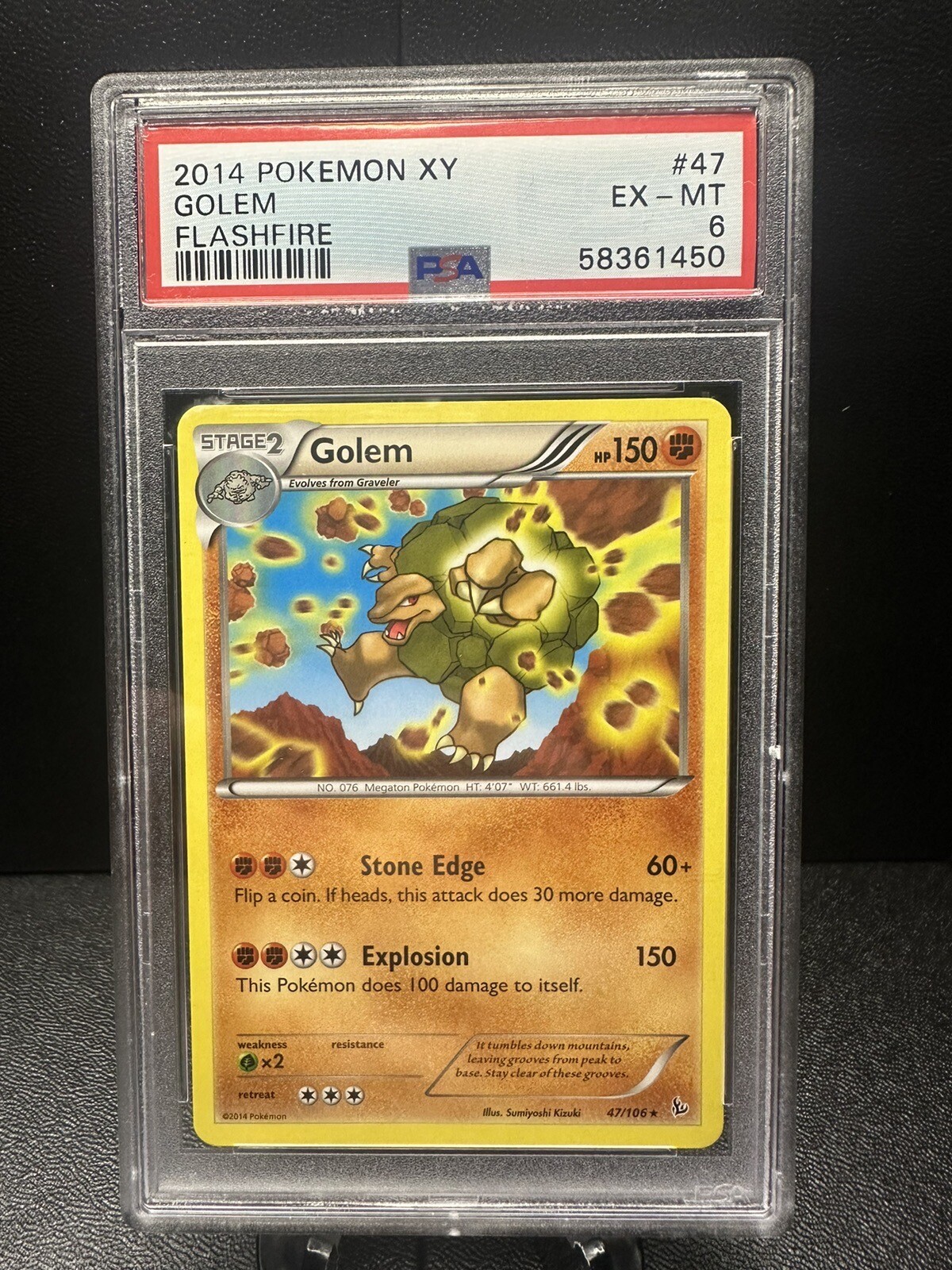 PSA 6 Pokémon TCG Golem Flashfire 47/106 Regular Rare | eBay