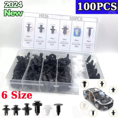 100pcs Retainer Clips Body Bumper Rivet Retainer Trim-Molding push Pin ...