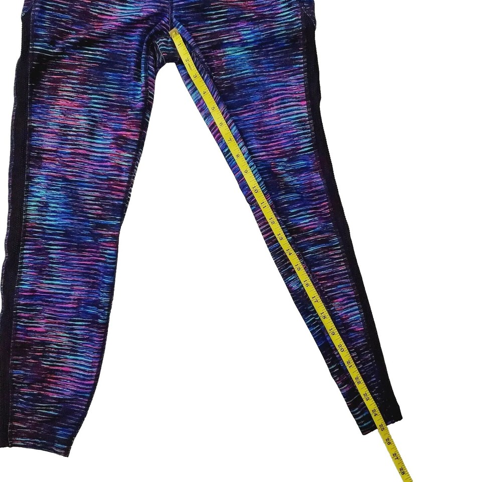 Athleta Medium High Rise Interstellar Mesh Chat 7/8 Tight Black Space ...