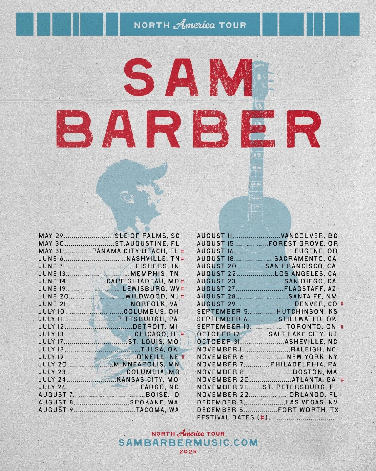 Custom Sam Barber 2025 North American Tour Poster | ID 24031066 by Elie ...