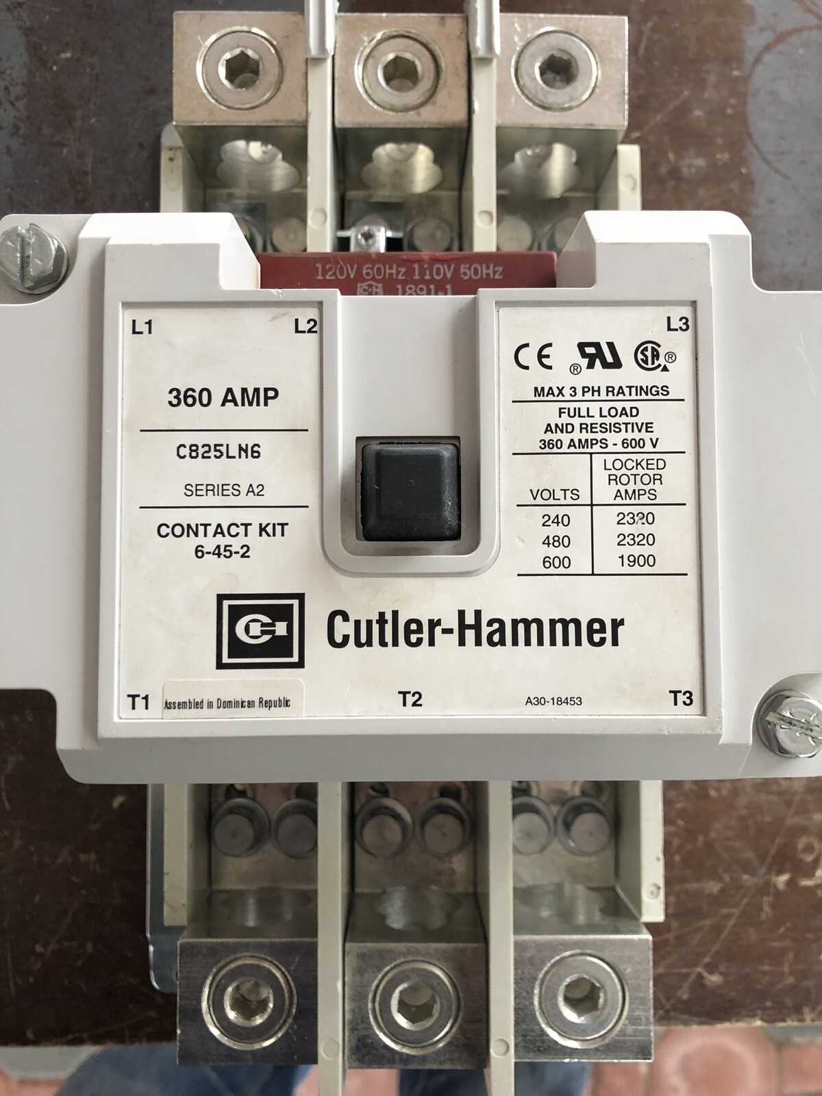 Cutler+Hammer+C825LN6+120V+360A++Magnetic+Contactor for sale online | eBay